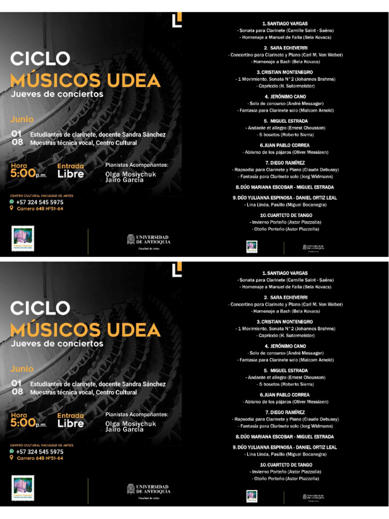 Programa de Mano para Imprimir | PDF