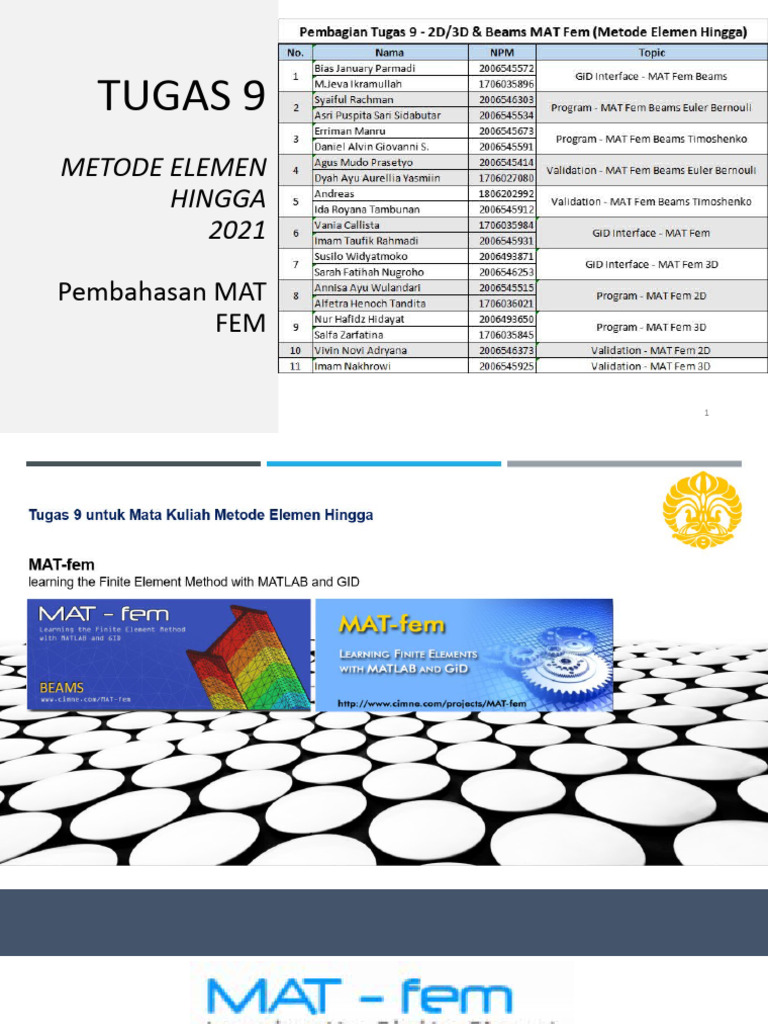 Tugas 09 MEH - Pembahasan MAT FEM | PDF | Finite Element Method | Graphical User Interfaces