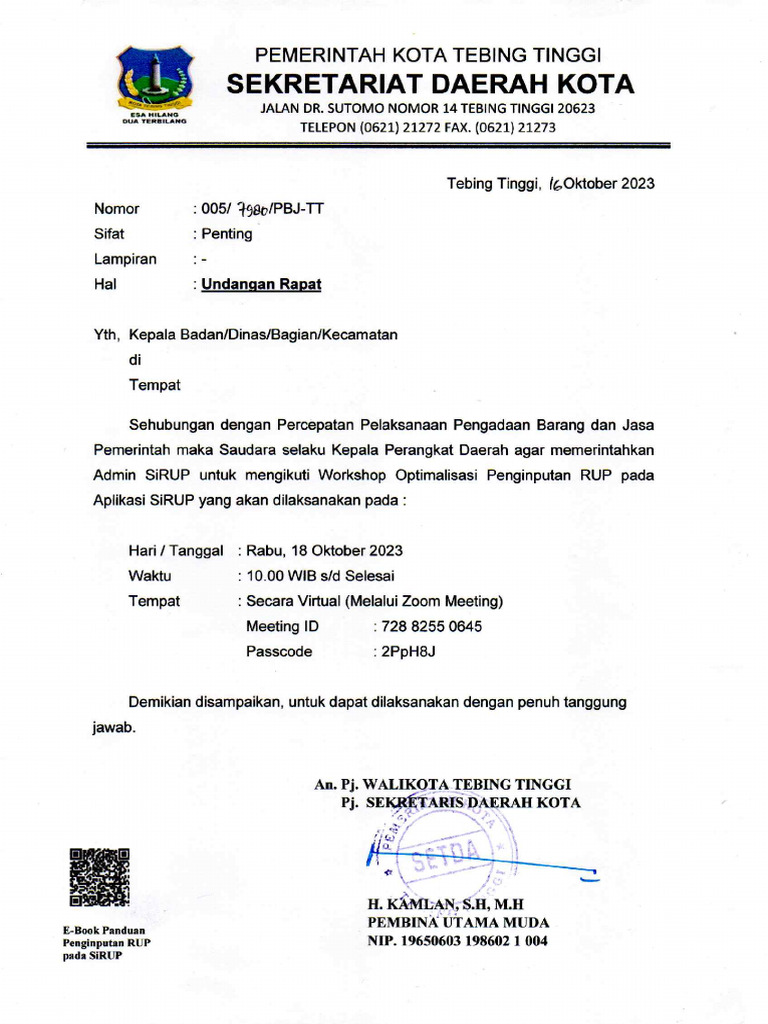 Rabu, 18 Oktober 2023 (UNDANGAN OPTIMALISASI PENGINPUTAN RUP PADA ... Rabu, 18 Oktober 2023 (UNDANGAN OPTIMALISASI PENGINPUTAN RUP PADA ...