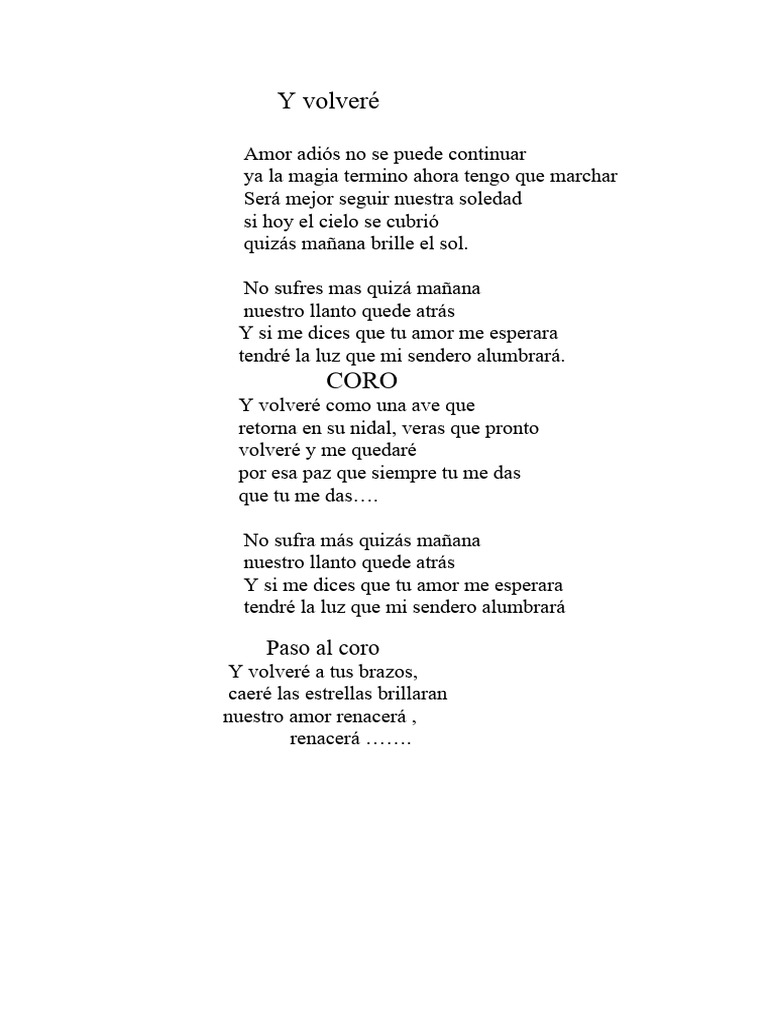 Y Volveré | PDF