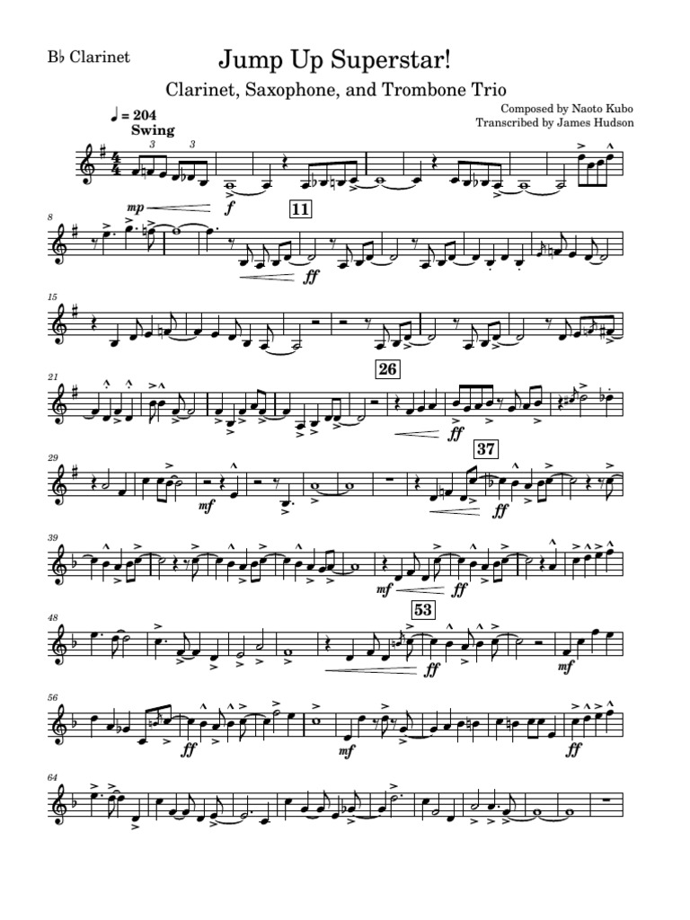 Jump Up Superstar!: Clarinet, Saxophone, and Trombone Trio | PDF