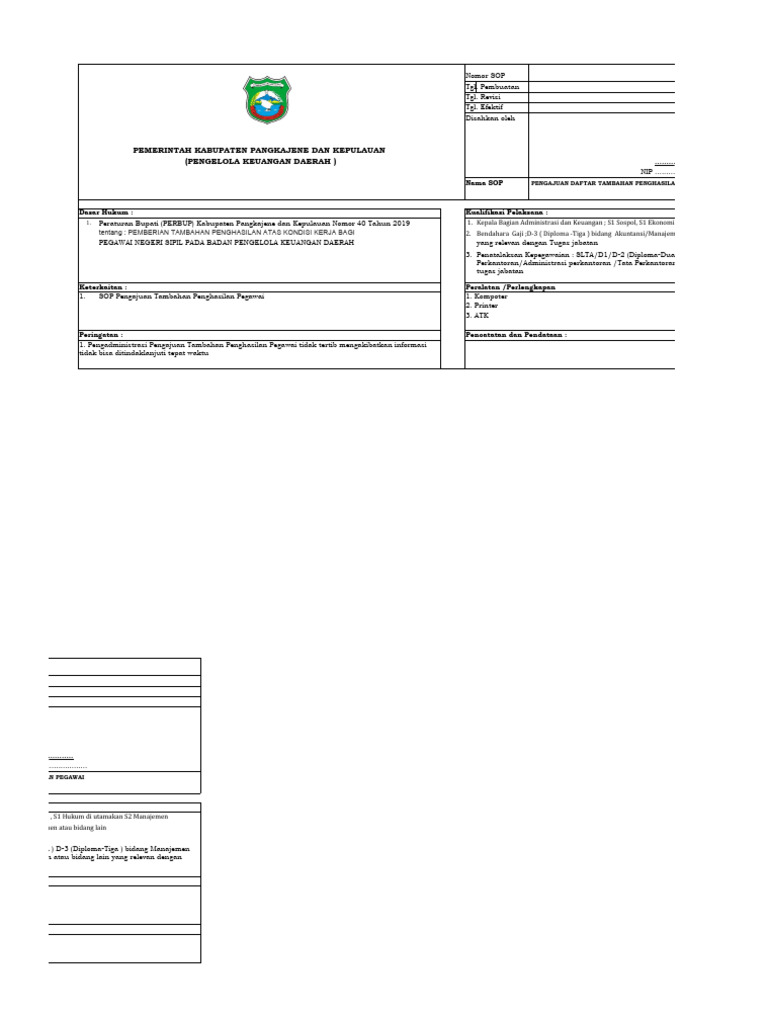 Sop Pengajuan Daftar TPP | PDF