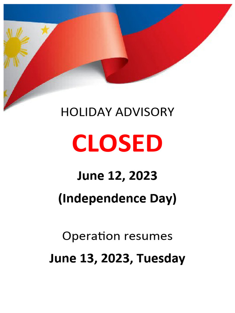 Holiday Advisory | PDF