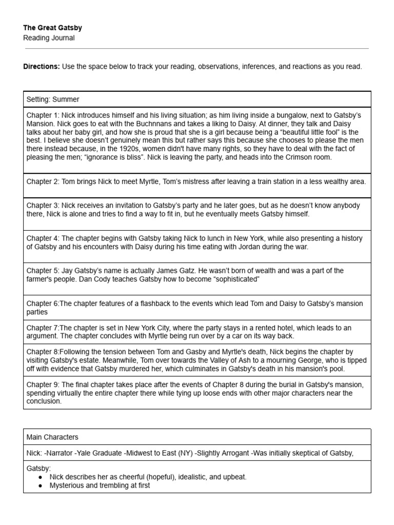 Owl Eyes at Gatsby's Funeral | PDF