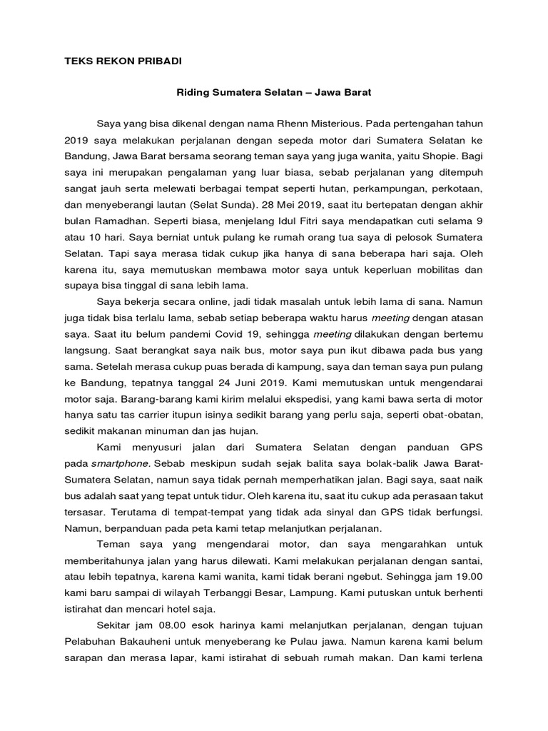 Teks Rekon Pribadi | PDF