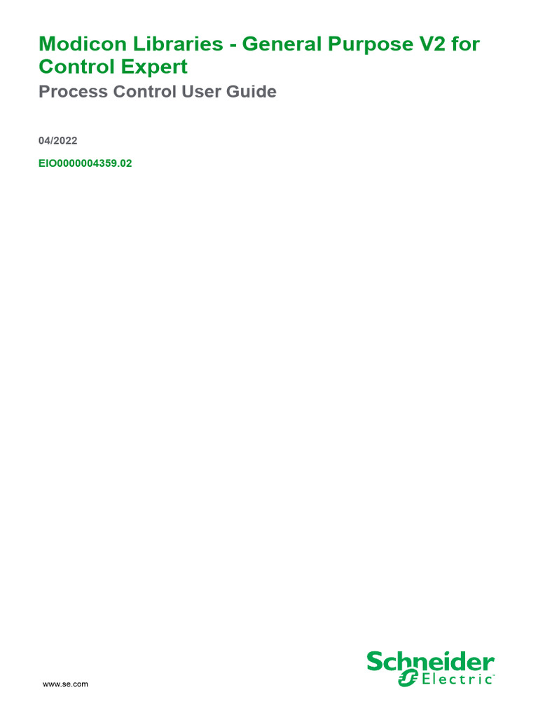 Modicon Libraries V2 Process Control User Guide | PDF