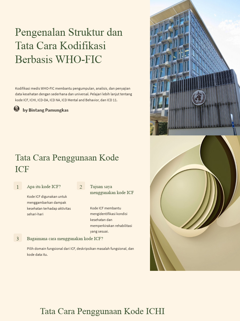 Pengenalan Struktur Dan Tata Cara Kodifikasi Berbasis WHO FIC Pertemuan ...