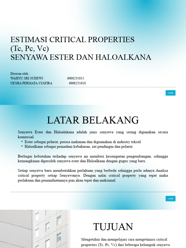 Presentasi ESTIMASI CRITICAL PROPERTIES | PDF