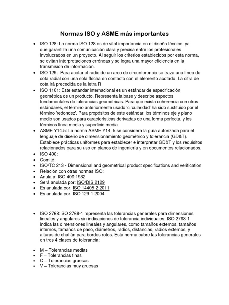 Normas ISO y ASME Más Importantes | PDF