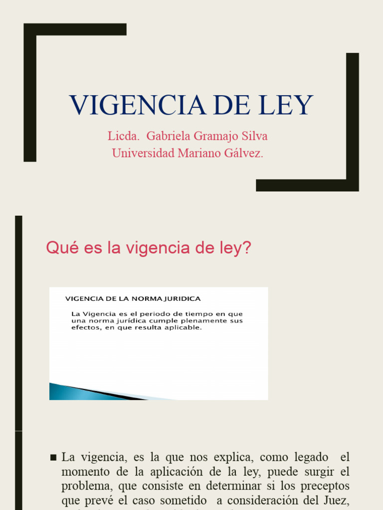 Vigencia de Ley | PDF