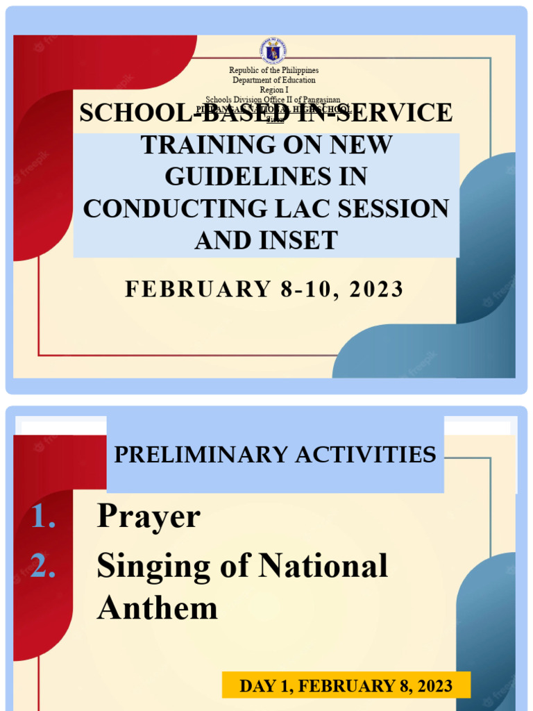 School-Based Training on LAC & INSET | PDF