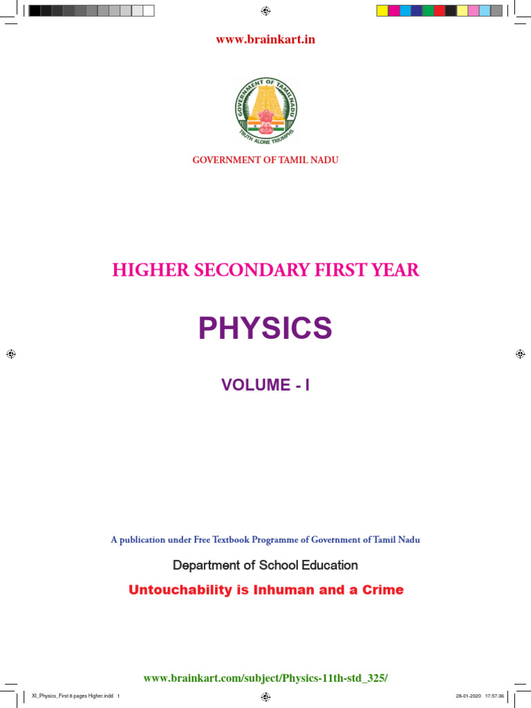 11th Physics Vol 1 EM Book 2020 | PDF