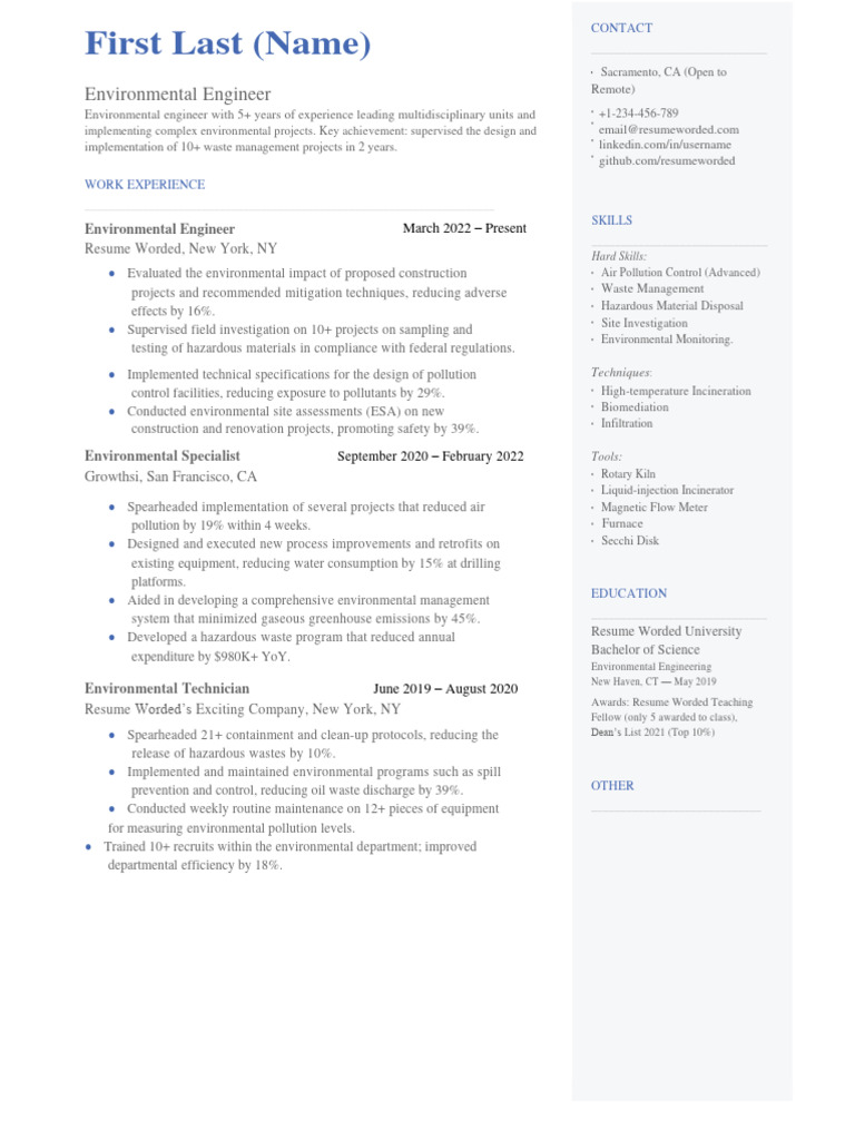 Template CV Ats Hse 4 | PDF
