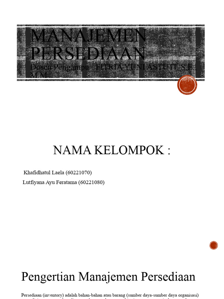 MANAJEMEN PERSEDIAAN MA5 Mo | PDF