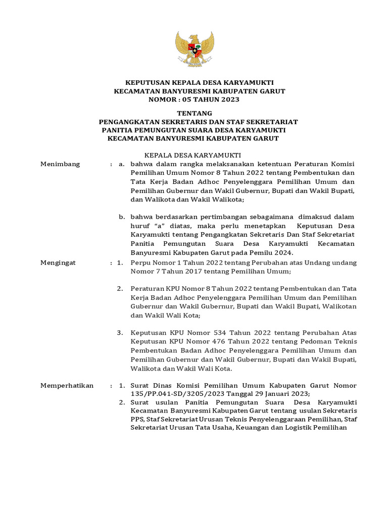 SK Sekretariat PPS KARYAmukti-1 | PDF