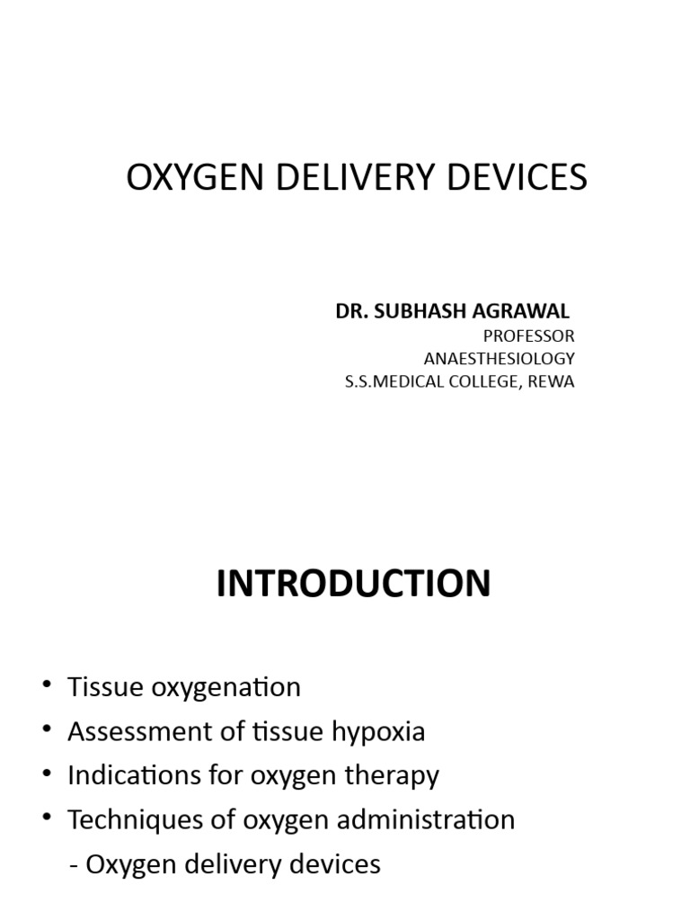 Oxygen Delivery Devices | PDF