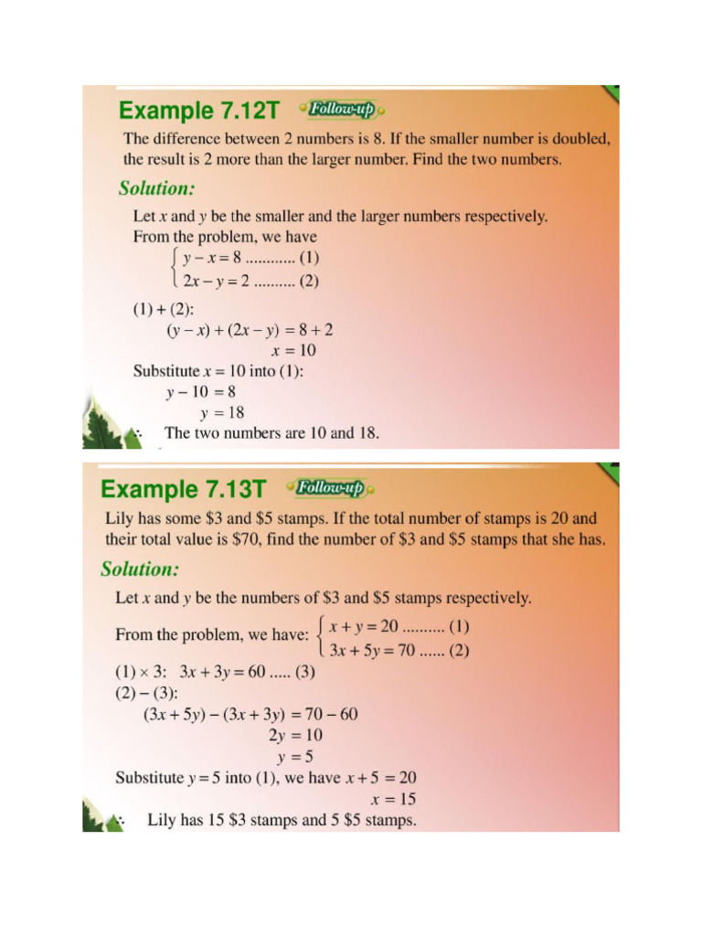 Real World Examples Business Maths | PDF