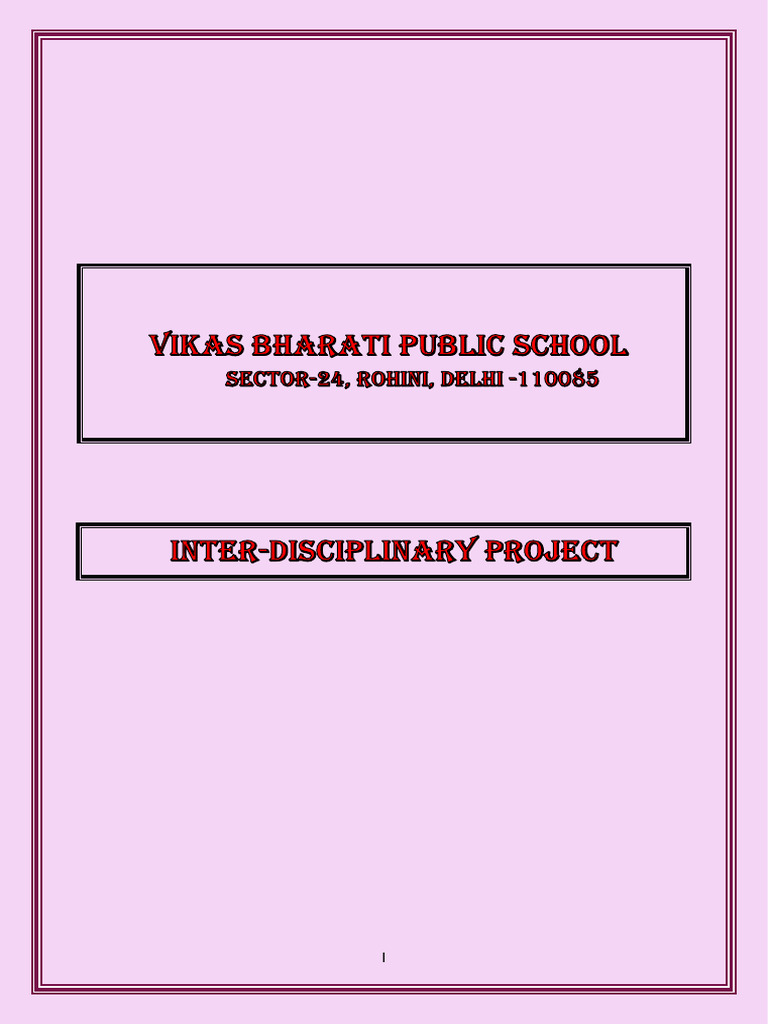 Inter-Disciplinary Project CLASS X Social Science | PDF Inter-Disciplinary Project CLASS X Social Science | PDF