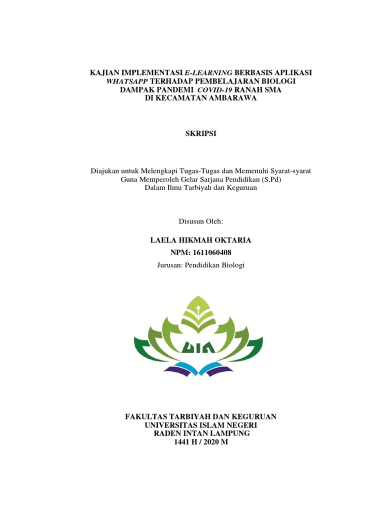 Cover Bab 1, Bab 2, Dapus Laela Hikmah Oktaria | PDF