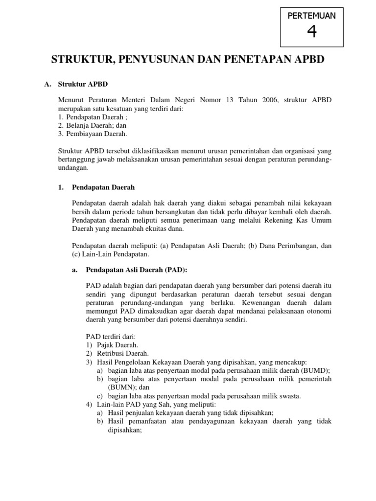 Struktur Penyusunan Apbd | PDF