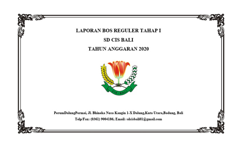 Cover Laporan Bos Triwulan I | PDF