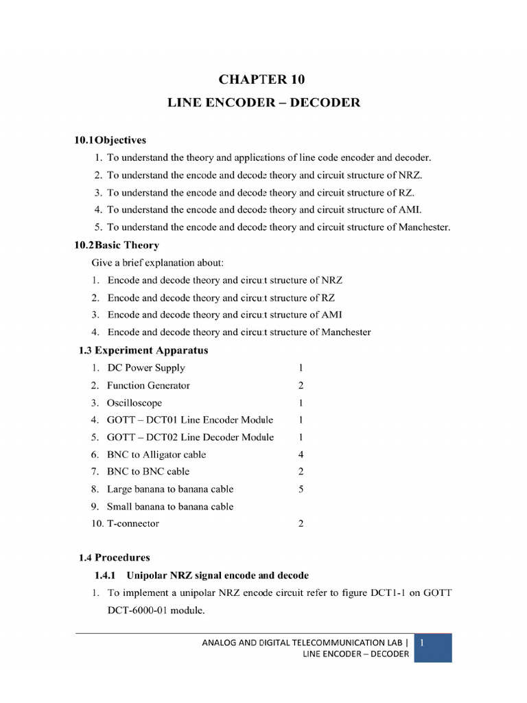 X. Line Encoder Decoder | PDF