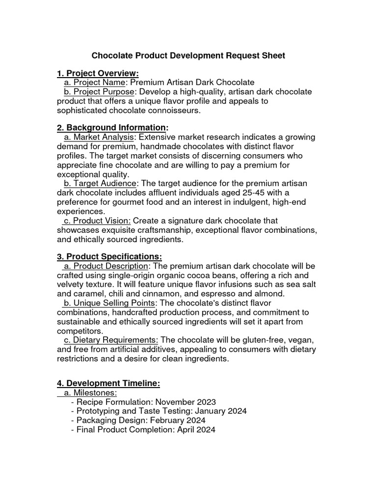 Premium Artisan Dark Chocolate Plan | PDF