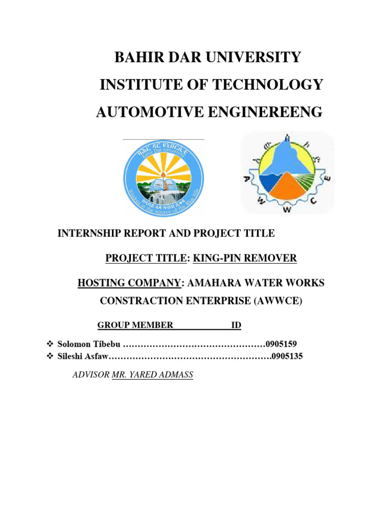 Bahir Dar University Institute of Technology: Automotive Enginereeng | PDF