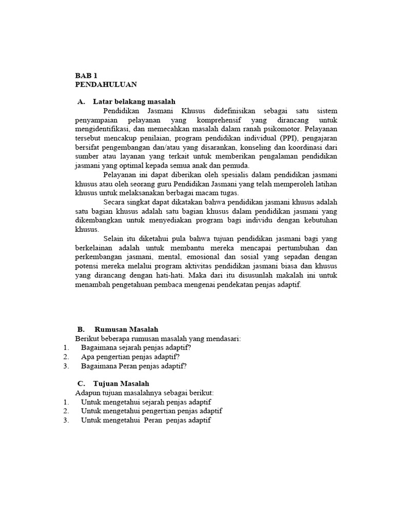 Penjas Adaptif 2 | PDF