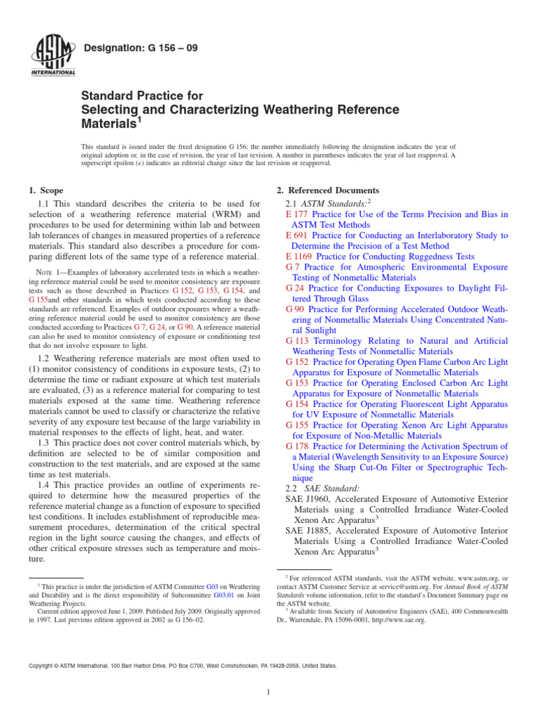 Astm G156 - 09 | PDF