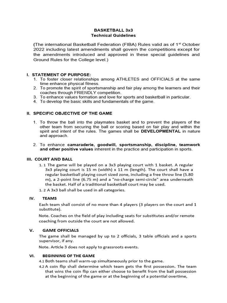 3x3 Guidelines | PDF