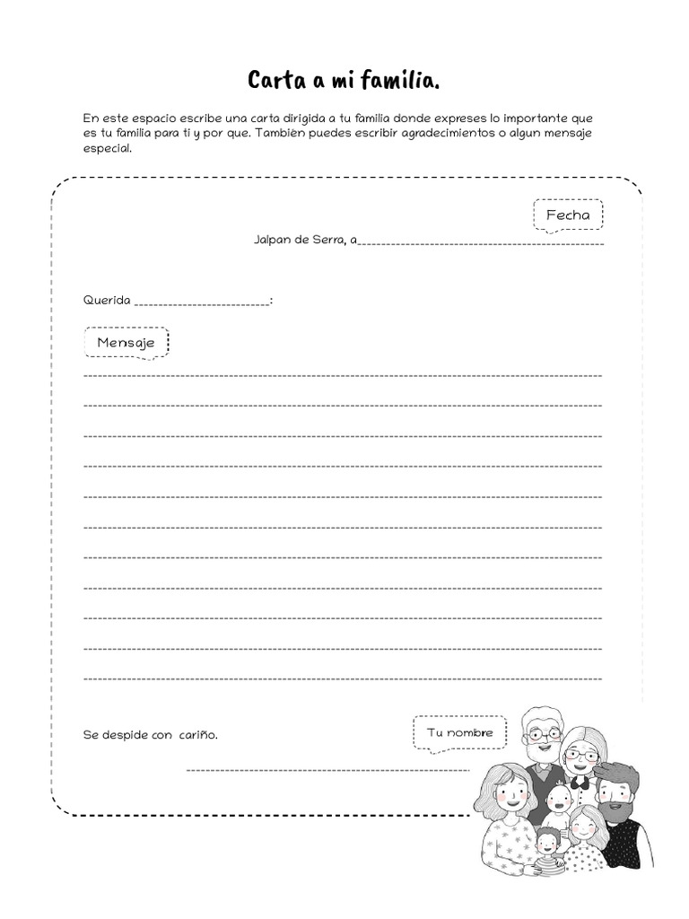Actividad Carta A Mi Familia | PDF