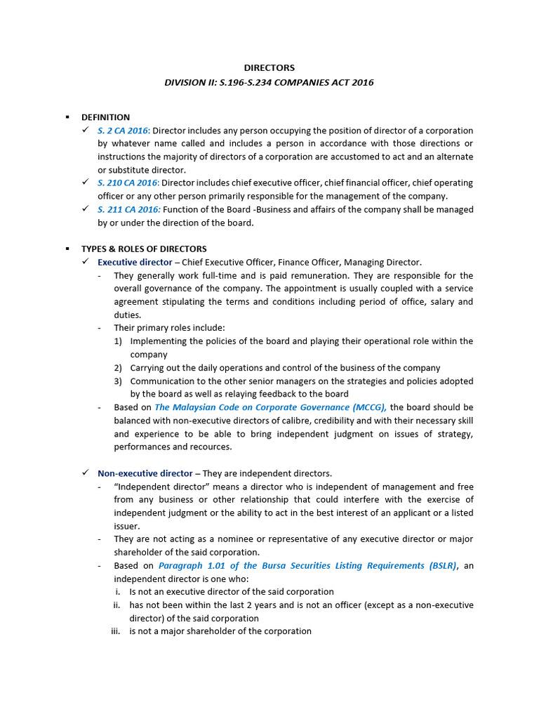 Notes Final Exam - Directors PDF | PDF
