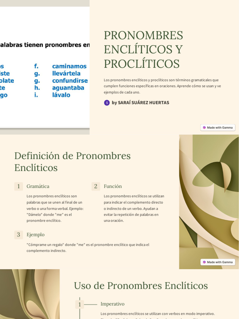 Pronombres Encliticos y Procliticos | PDF
