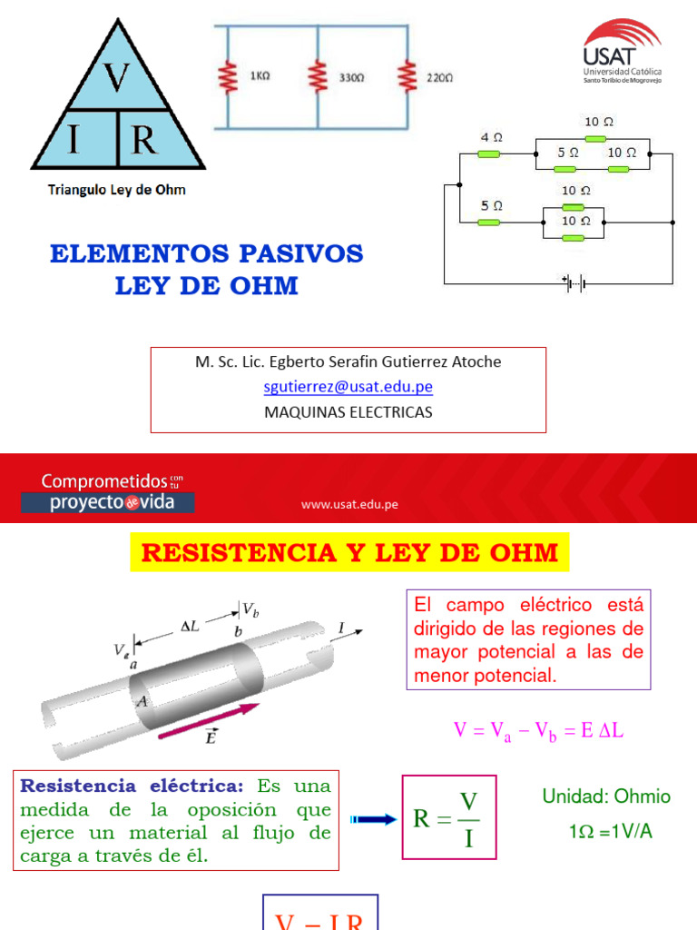 02 Ley de Ohm 2022-II | PDF | Resistencia Eléctrica y Conductancia | Corriente eléctrica