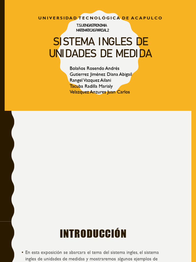 Sistema Ingles de Unidades de Medida | PDF | Libra (masa) | Pie (unidad)
