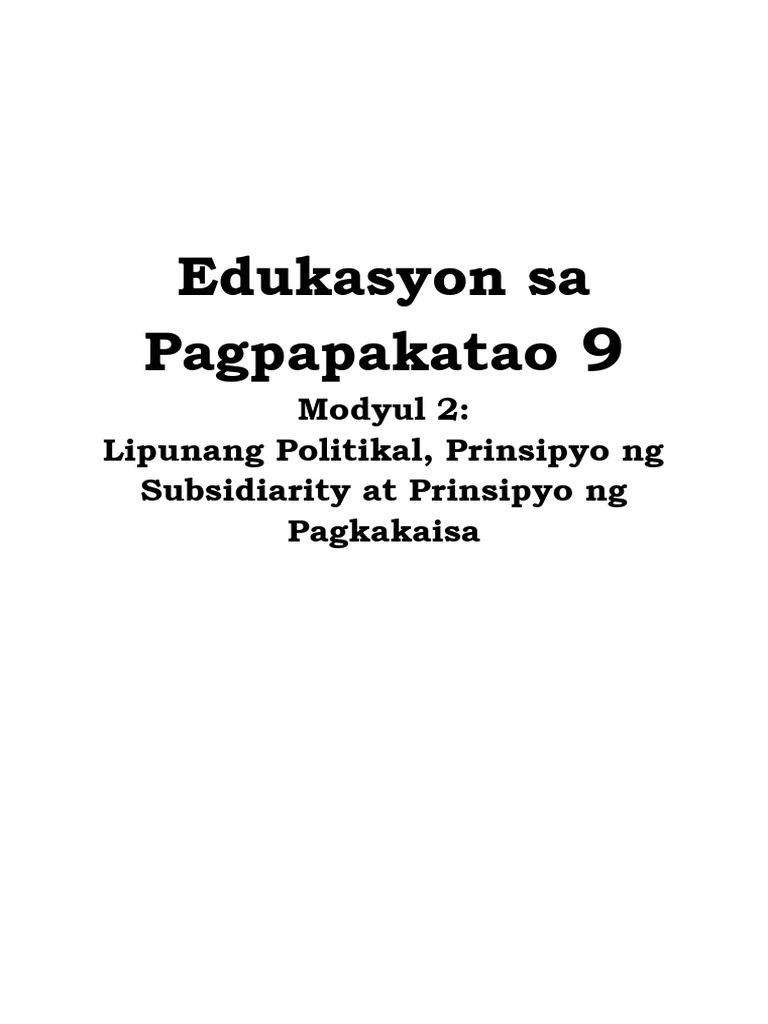 ESP 9 Modyul 2 | PDF