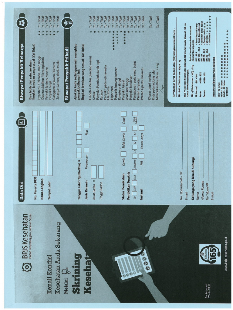 Form Skrining Riwayat Kesehatan | PDF