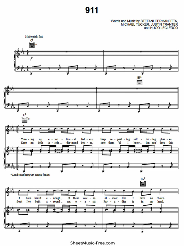 911 Sheet Music Lady Gaga | PDF