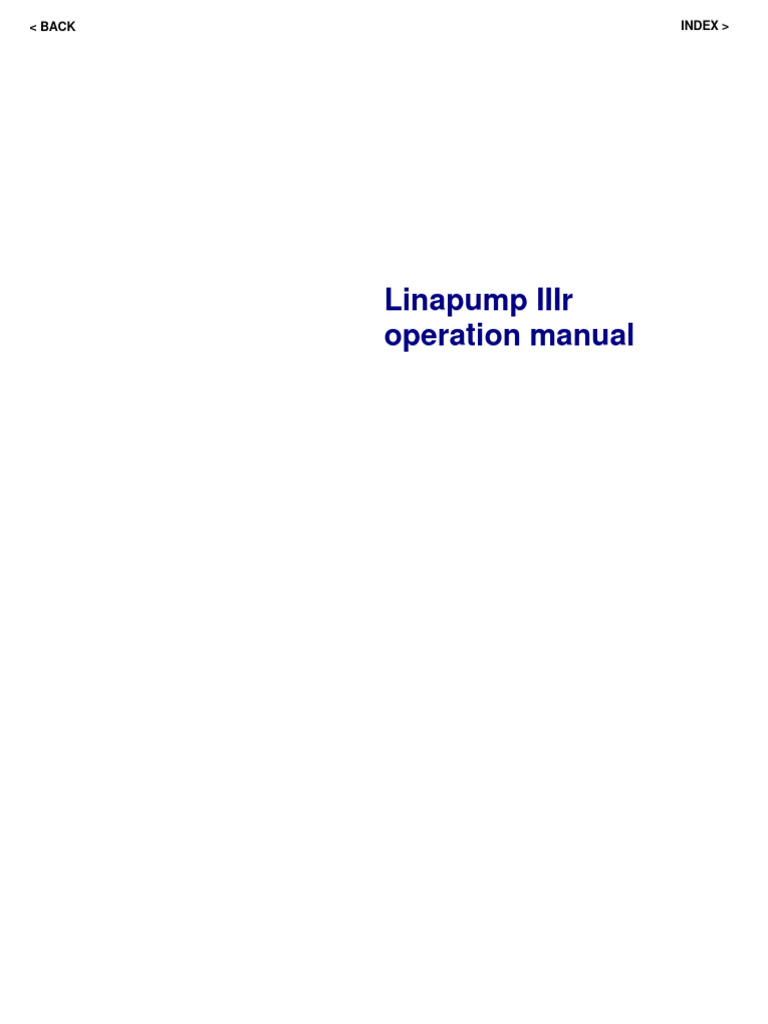 Linapump IIIr Operation Manual | PDF