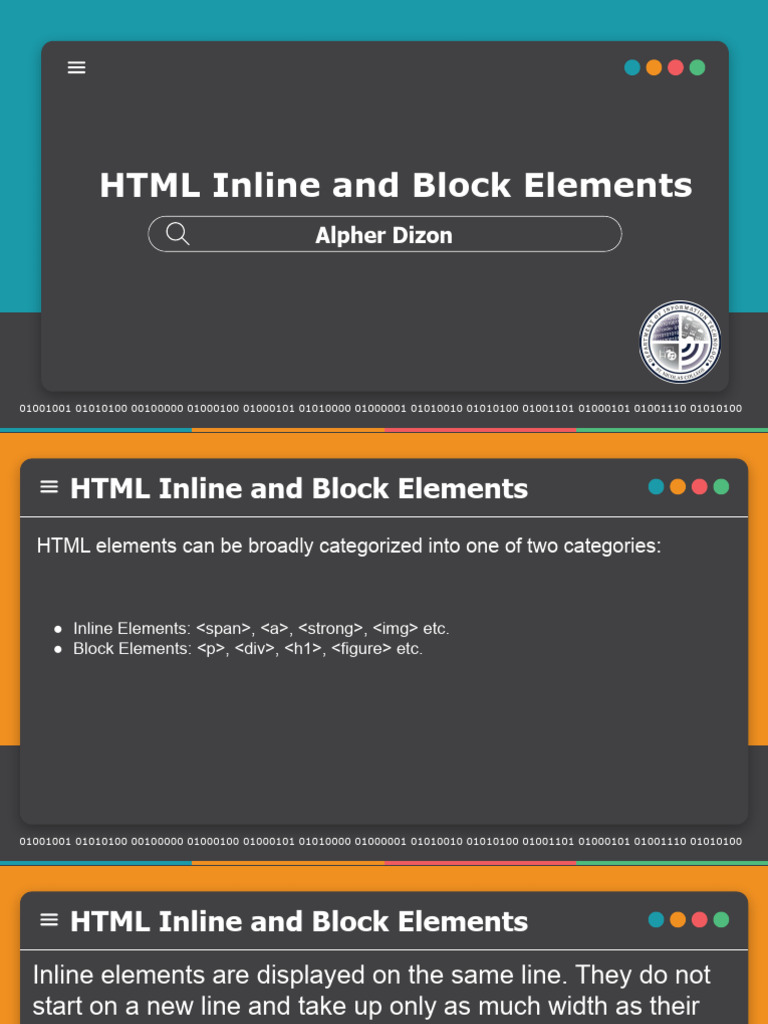 HTML Inline and Block Elements | PDF