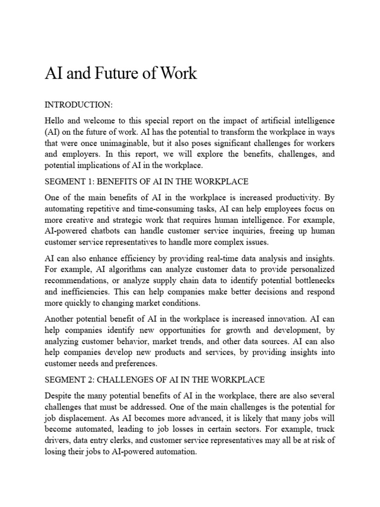 AI and Future of Work | PDF