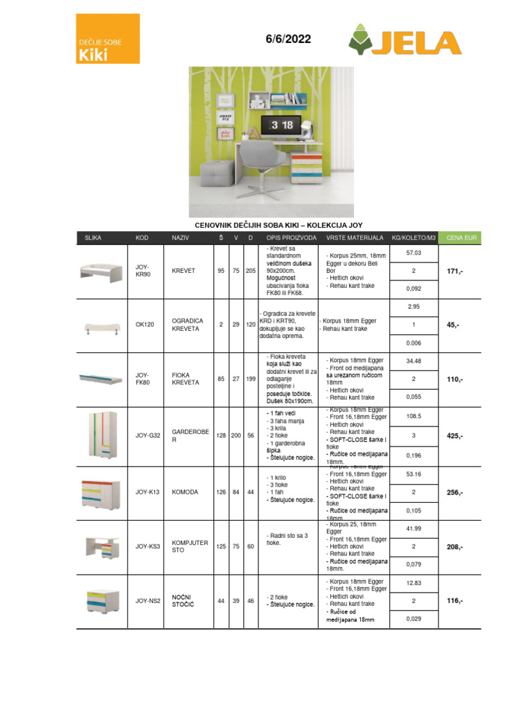 Cenovnik KIKI-JOY EUR 1.6.22 | PDF