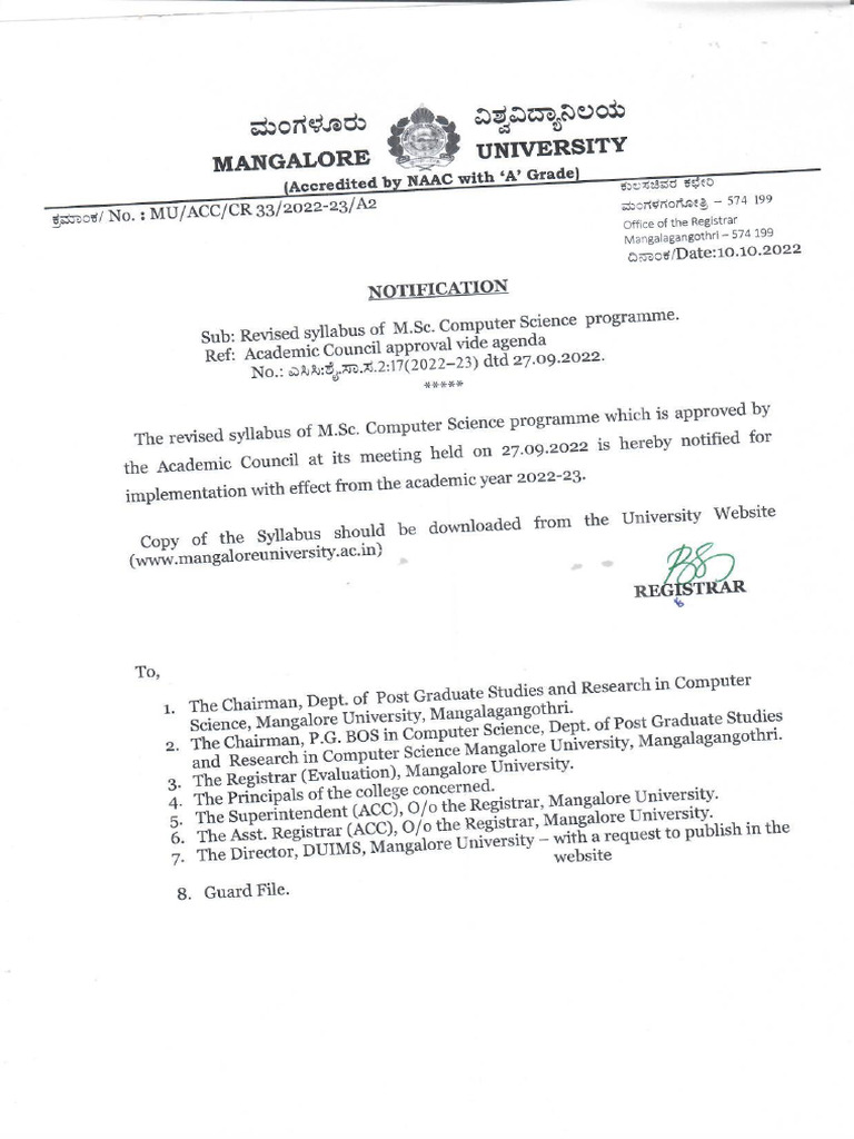 MSC Notification Syllabus | PDF