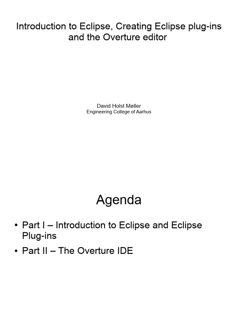 Eclipse Plug-Ins and Overture IDE | PDF