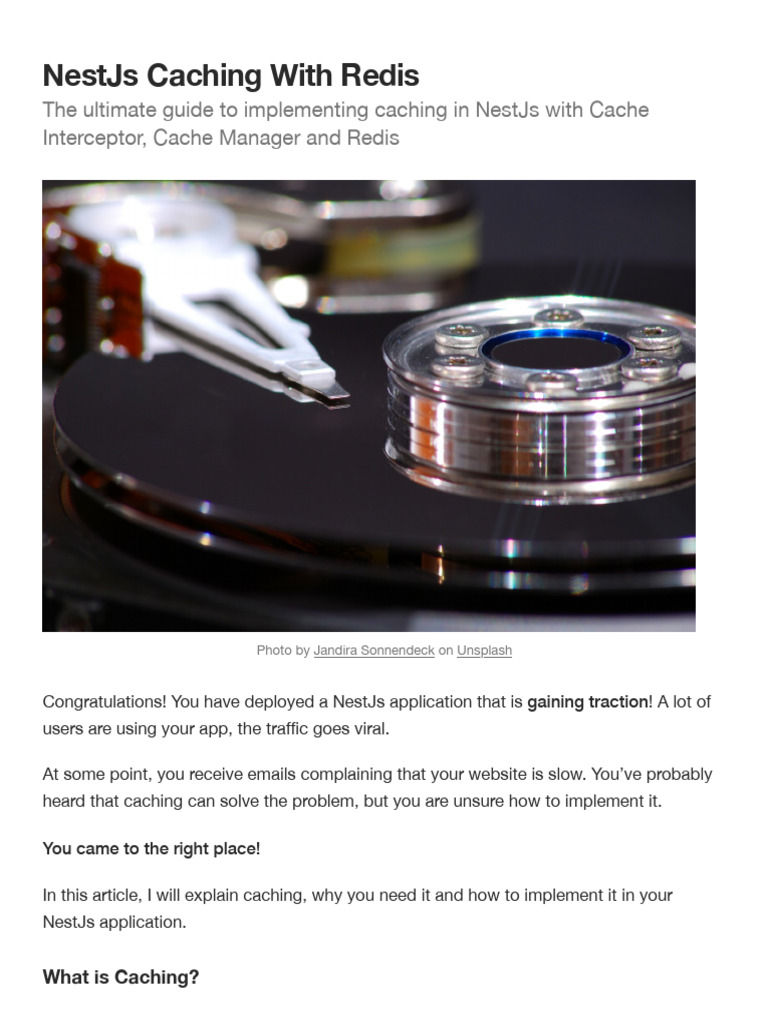 NestJs Caching With Redis - The Ultimate Guide - Medium | PDF