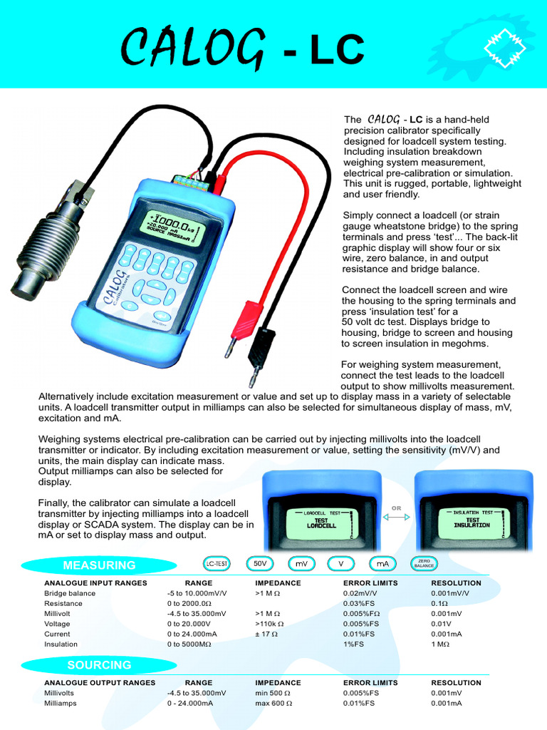 Calog - Loadcell Calibrator | PDF