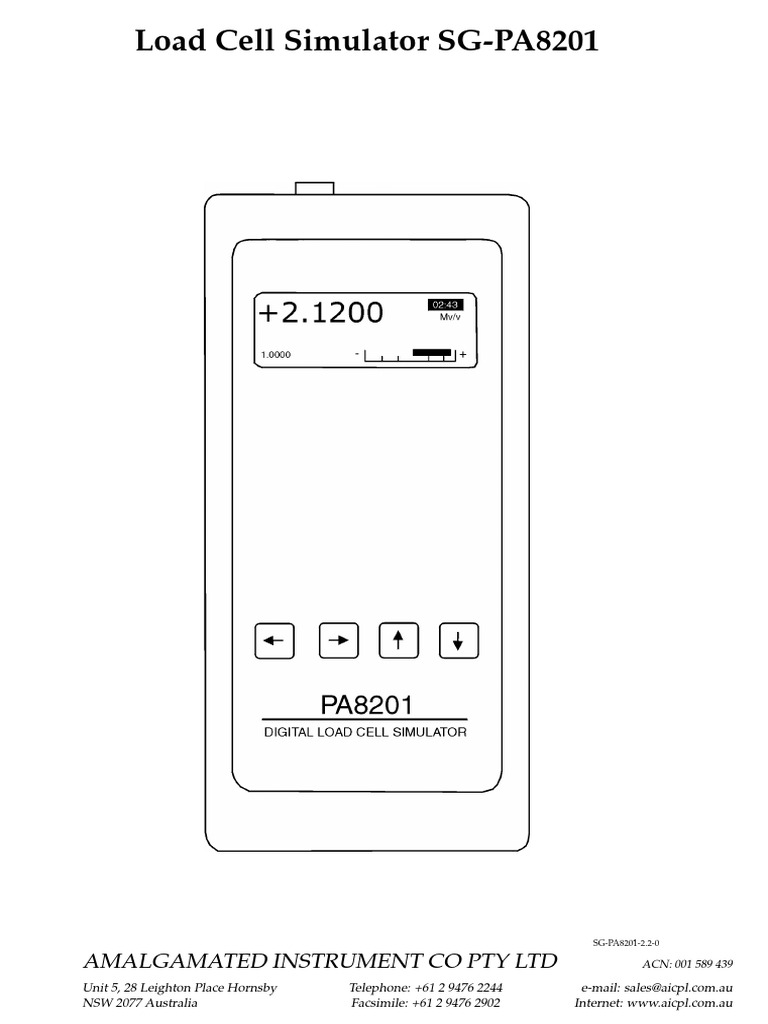 Loadcell Simulator-Pa8201man | PDF