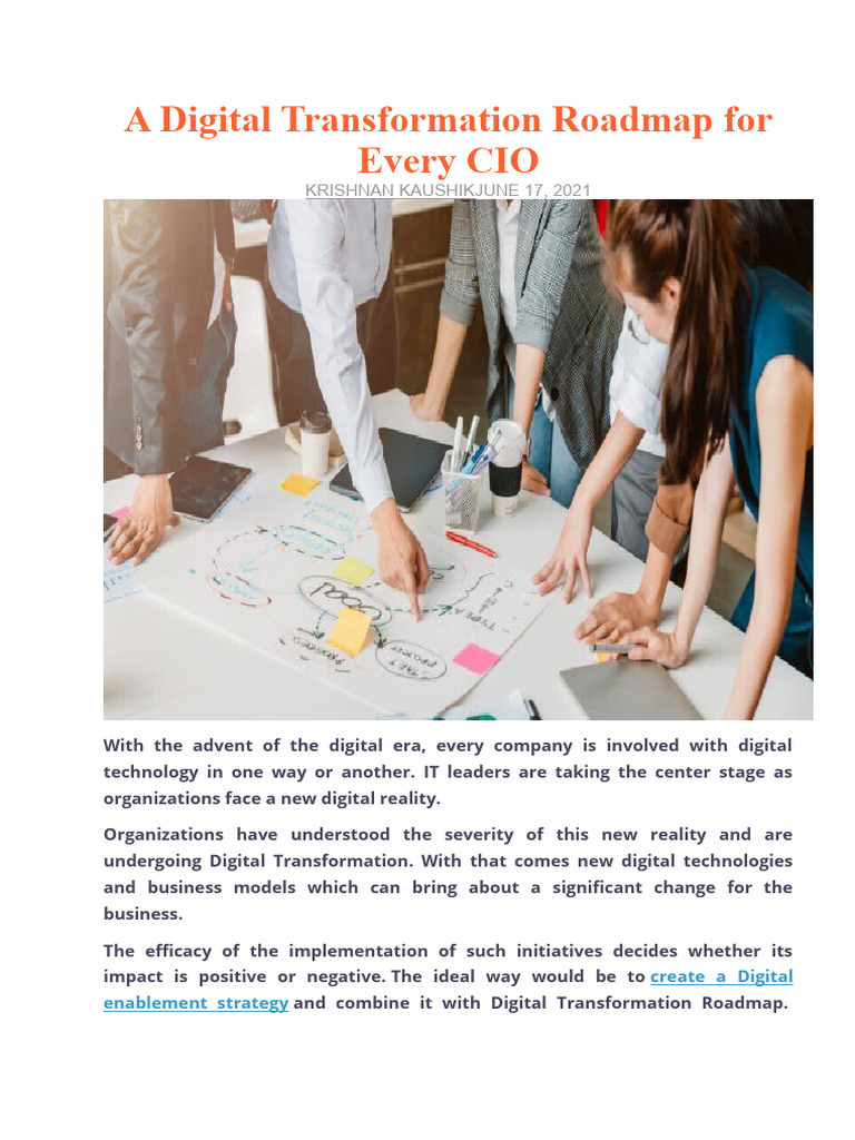 A Digital Transformation Roadmap For Every CIO | PDF