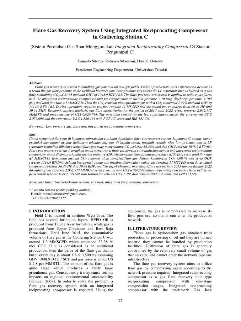 Flare Gas Recovery System Using Integrat | PDF